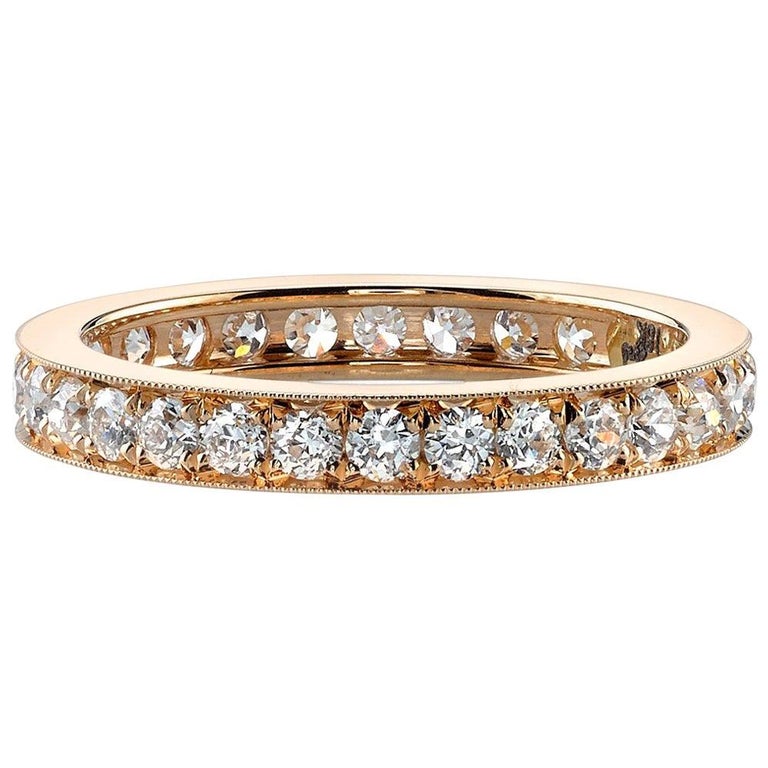 Customizable Handcrafted Carmela Old European Cut Diamond Eternity Band by Single Stone For Sale ...