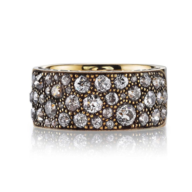 Customizable Handcrafted Cobblestone Mixed Cut Diamond Band by Single ...