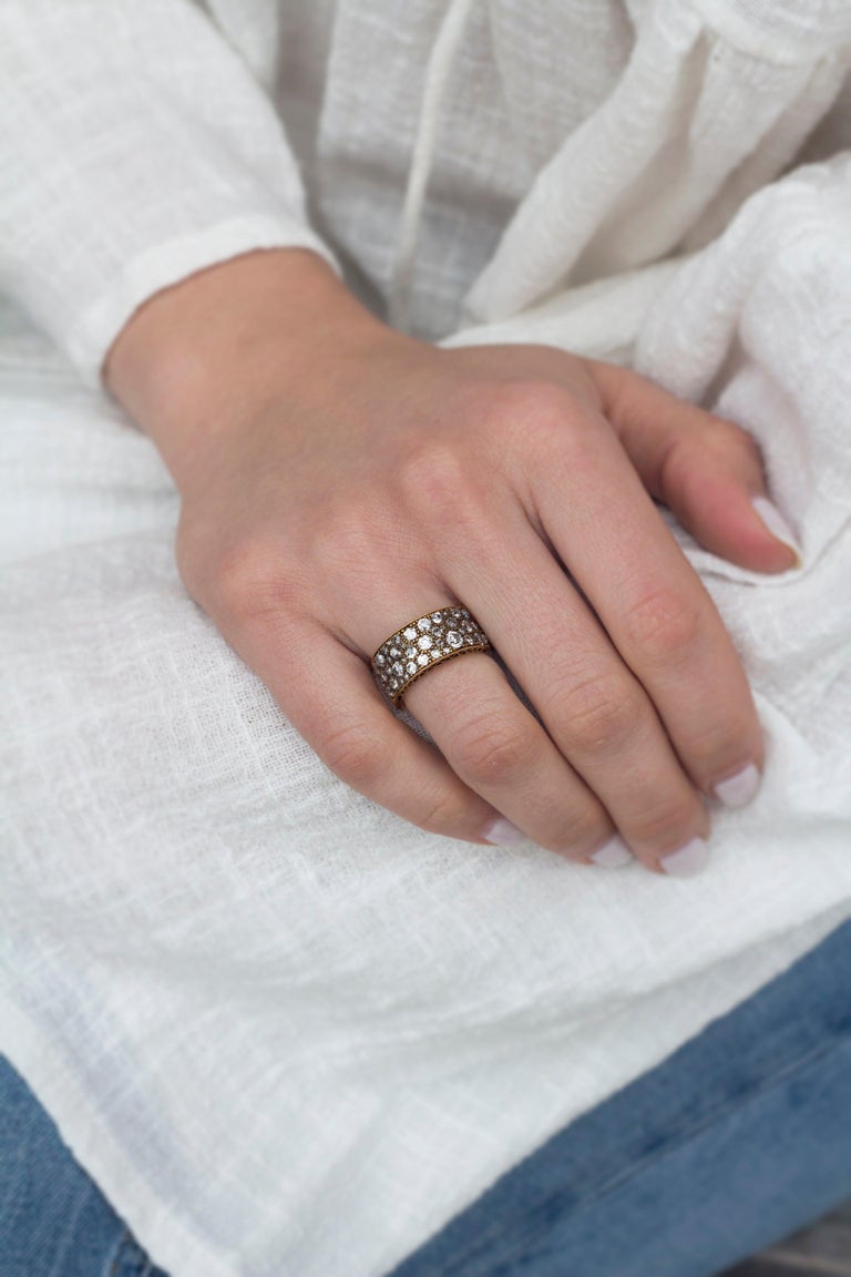 Customizable Handcrafted Cobblestone Mixed Cut Diamond Band by Single ...