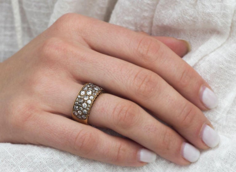 Customizable Handcrafted Cobblestone Mixed Cut Diamond Band by Single ...