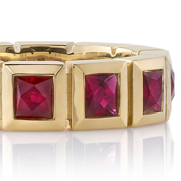 Handcrafted Large Karina French Cut Color Gemstone Ring by Single Stone For Sale at 1stDibs