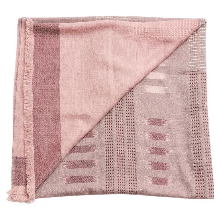 Apricot Hand Knotted Handloom Throw / Wrap in Merino For Sale at 1stDibs