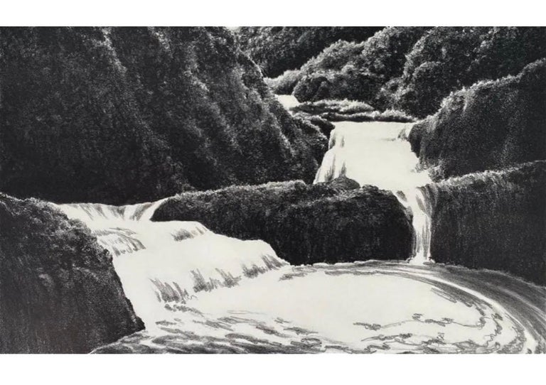 April Gornik - Large April Gornik Aquatint Etching Waterfall and ...