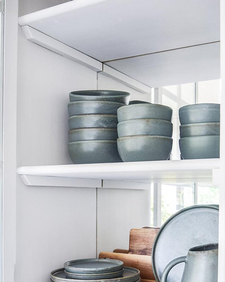 Aqua Organic Modern Handmade Small Soup Bowls, Set of 4 For Sale at 1stDibs