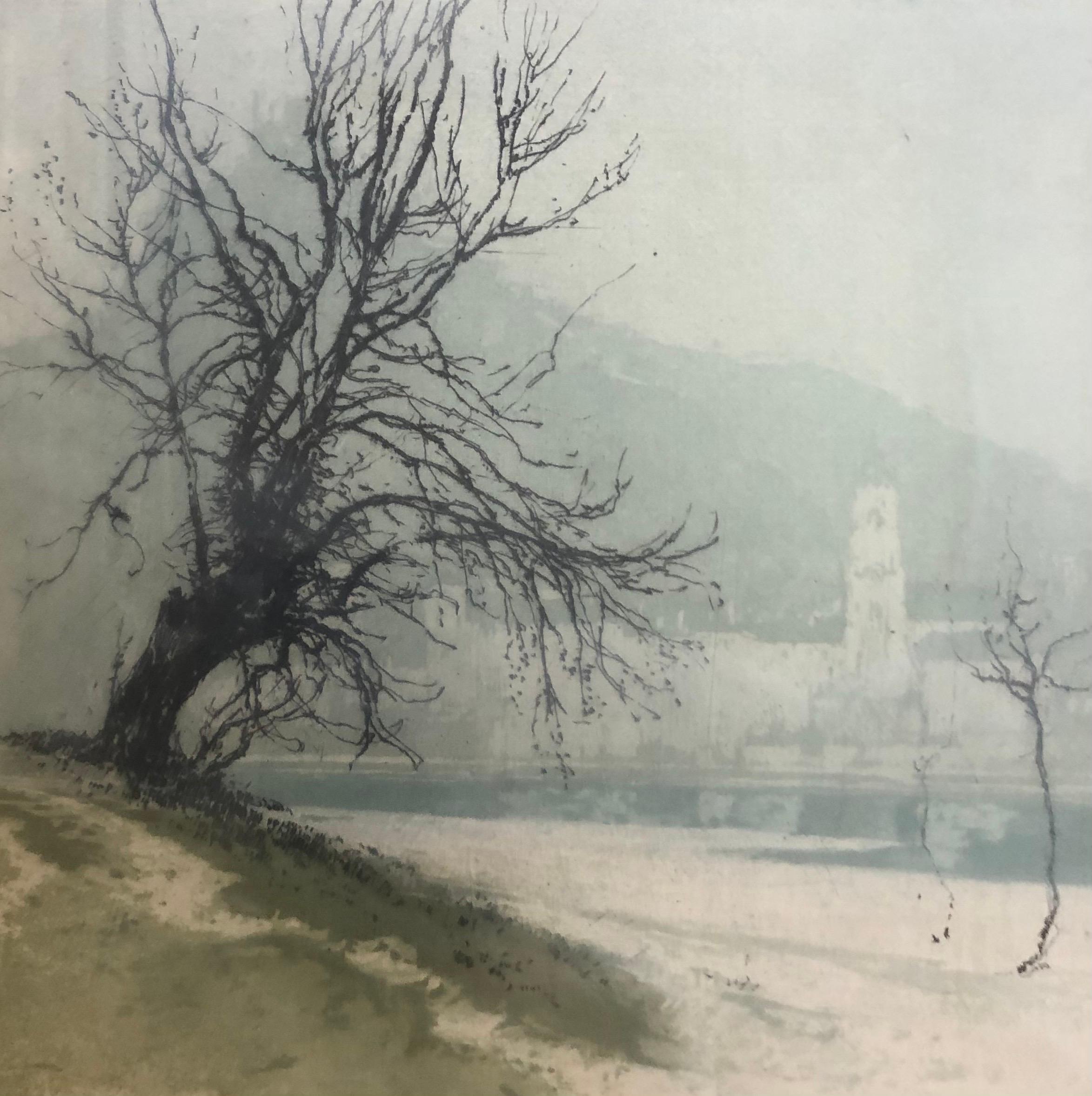 Aqua Tint Etching "Durnstein in Fog" by Luigi Kasimir at 1stDibs