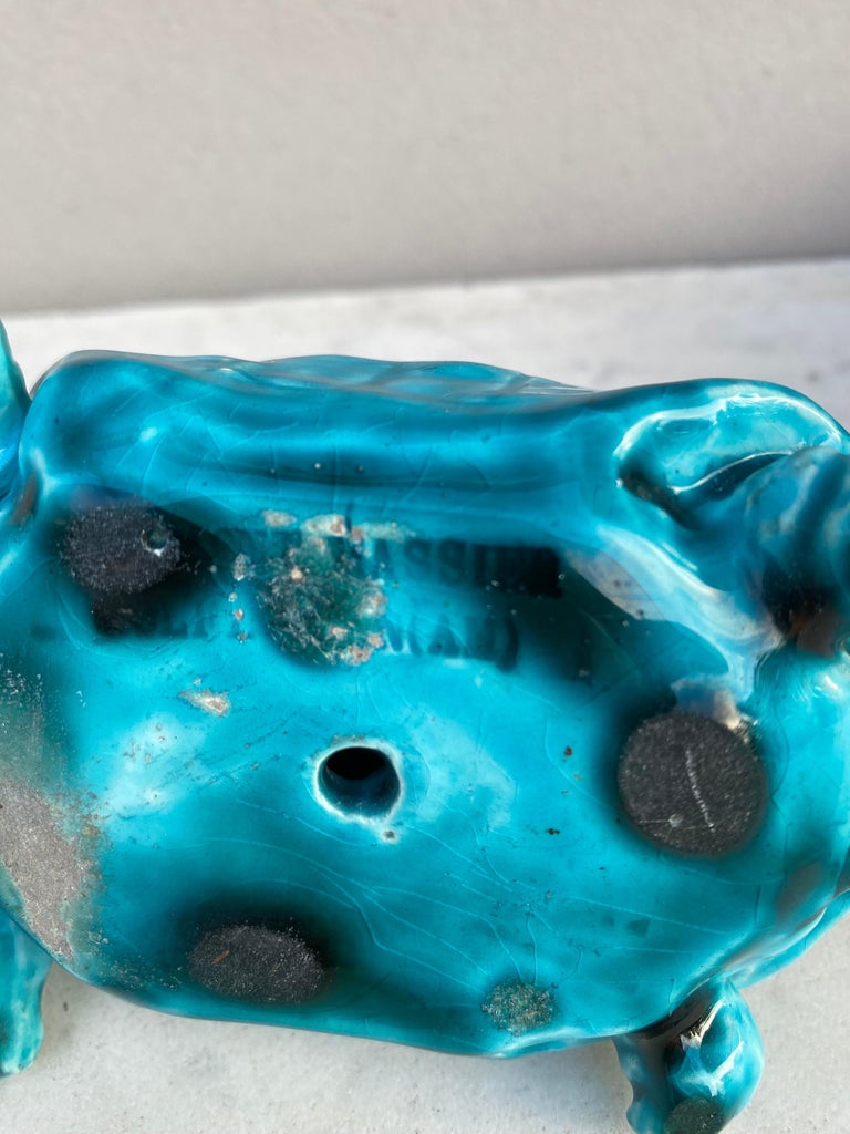 Aqua Turquoise Majolica Turtle Clement Massier, circa 1890 For Sale at ...