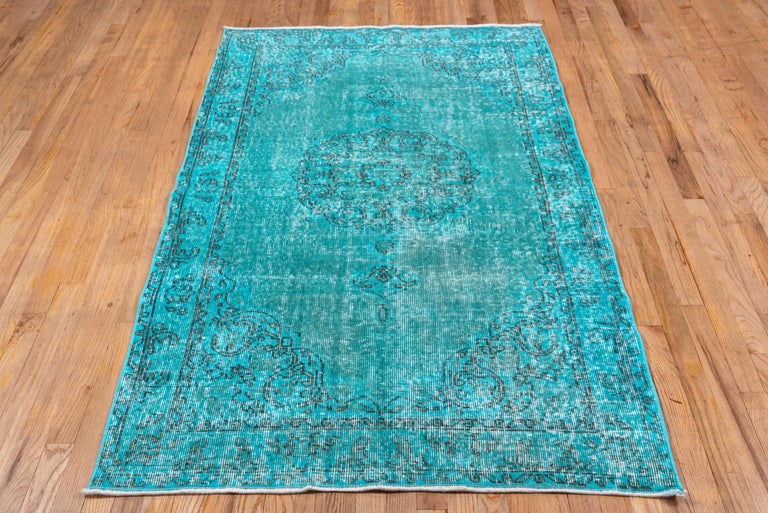 Aqua Turquoise Sparta Rug, Black Accents, Subtle Center Medallion For ...