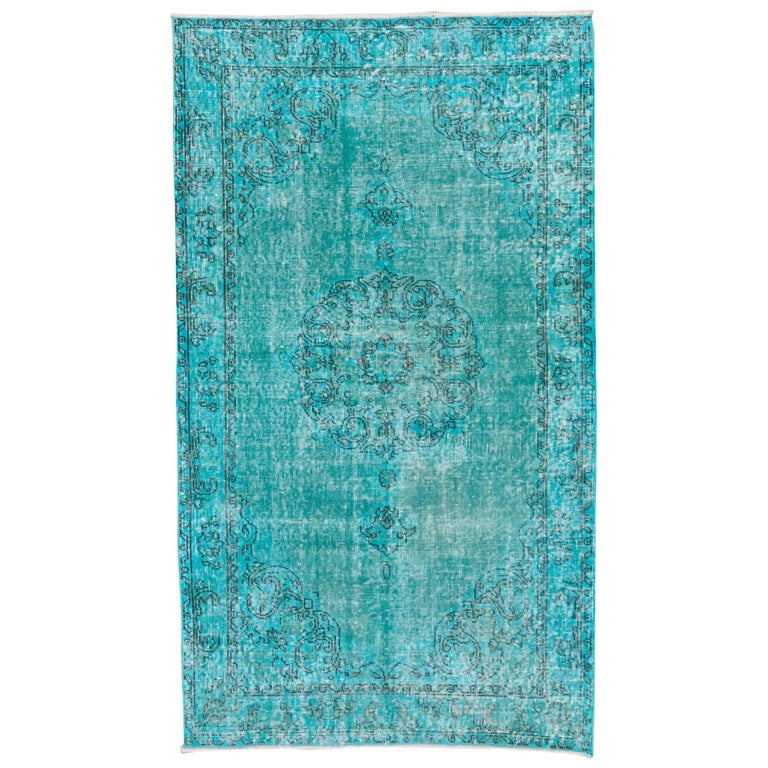 Aqua Turquoise Sparta Rug, Black Accents, Subtle Center Medallion For ...