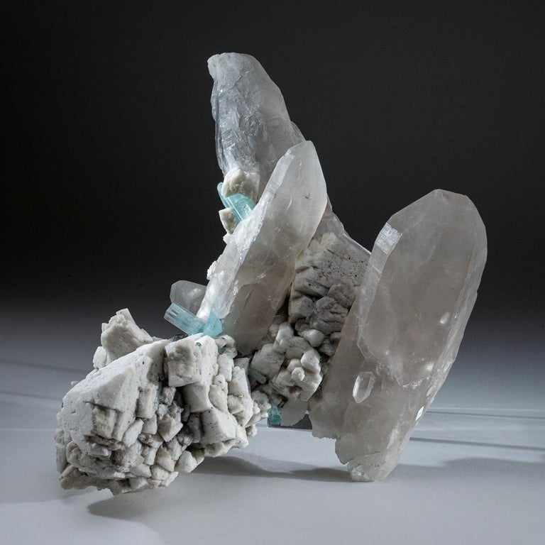 Aqua with Quartz on Albite Matrix From Fujian, China For Sale at 1stDibs