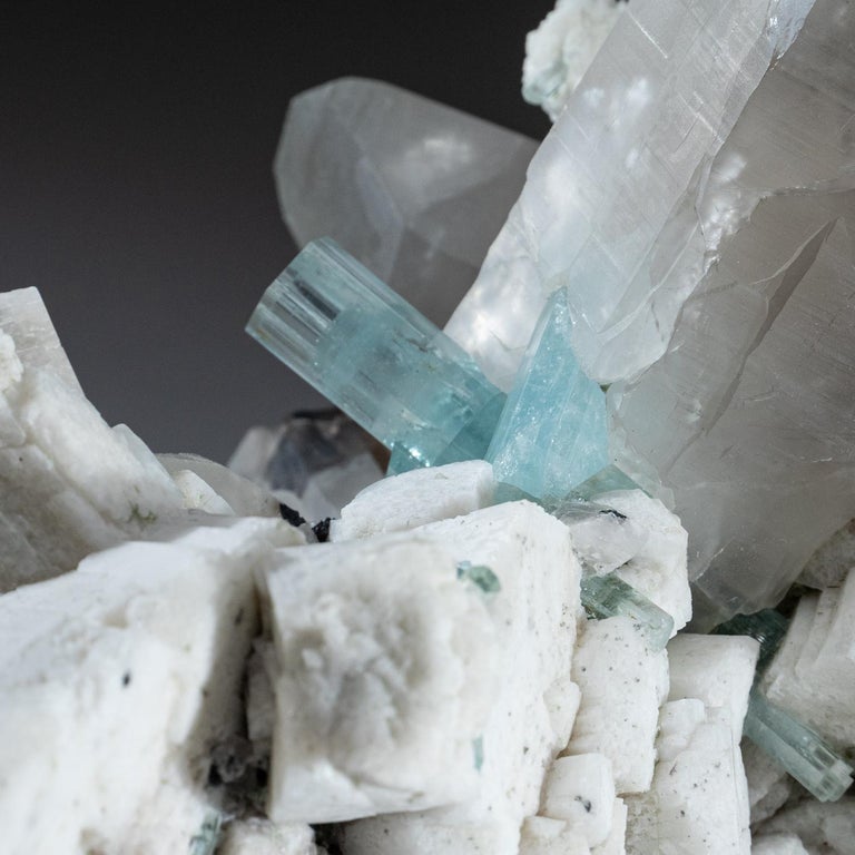 Aqua with Quartz Mineral on Albite Matrix From Fujian, China For Sale ...