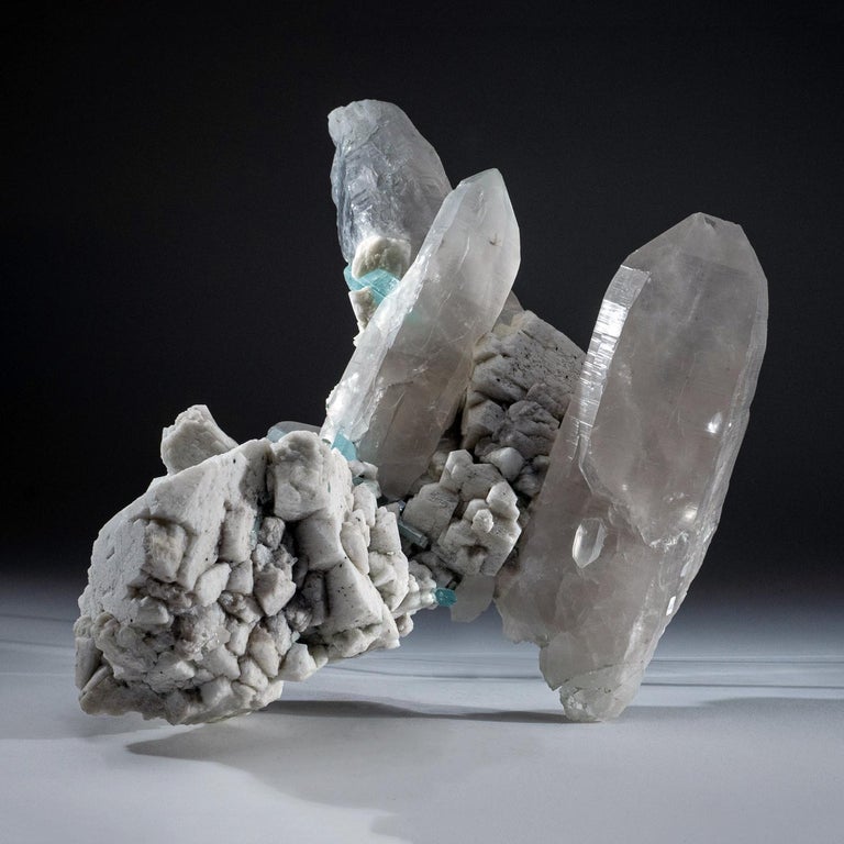 Aqua with Quartz Mineral on Albite Matrix From Fujian, China For Sale ...