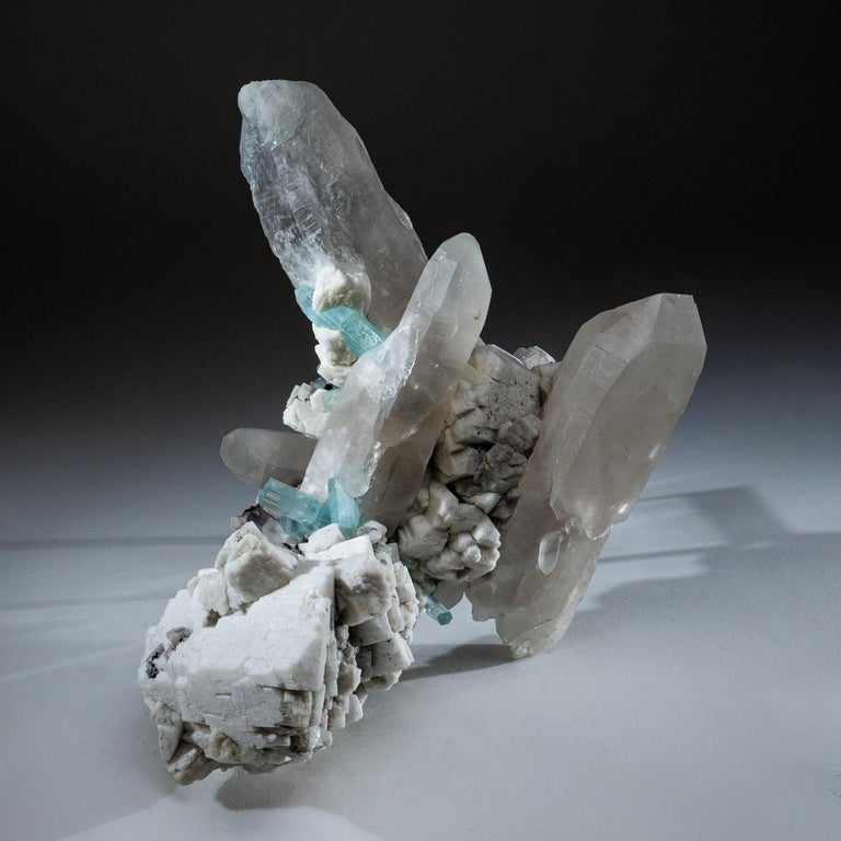 Aqua with Quartz Mineral on Albite Matrix From Fujian, China For Sale ...