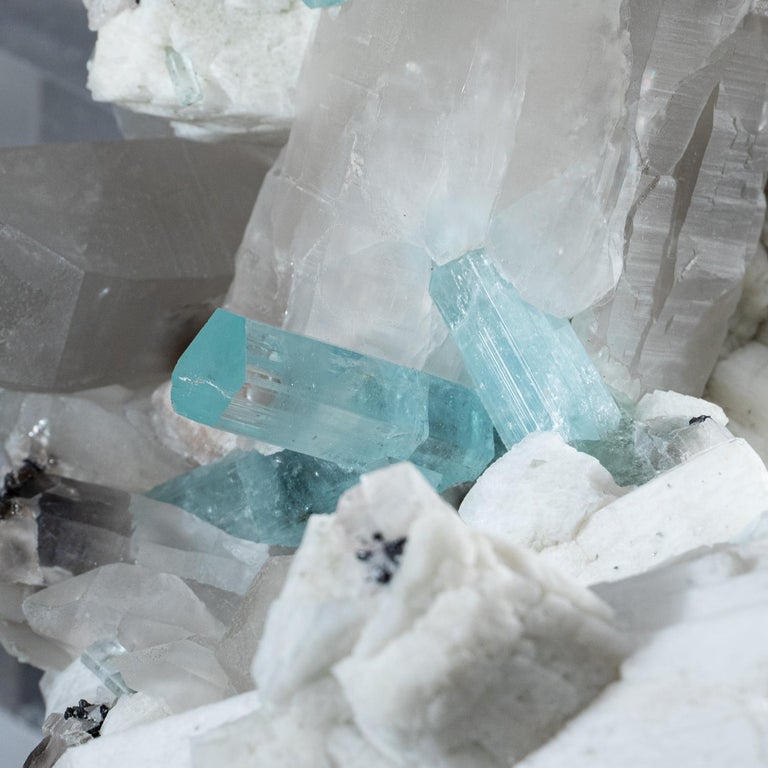 Aqua with Quartz Mineral on Albite Matrix From Fujian, China For Sale ...