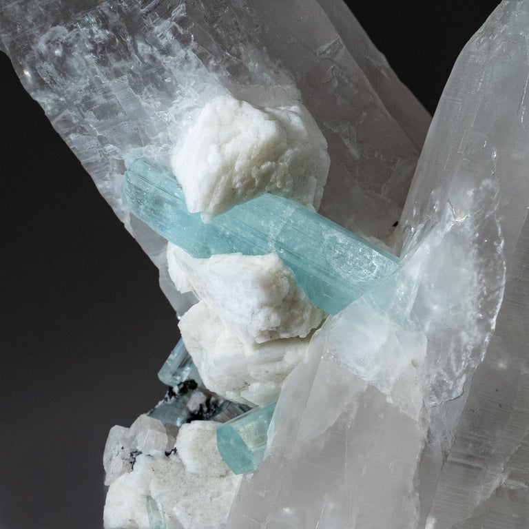 Aqua with Quartz on Albite Matrix From Fujian, China For Sale at 1stDibs