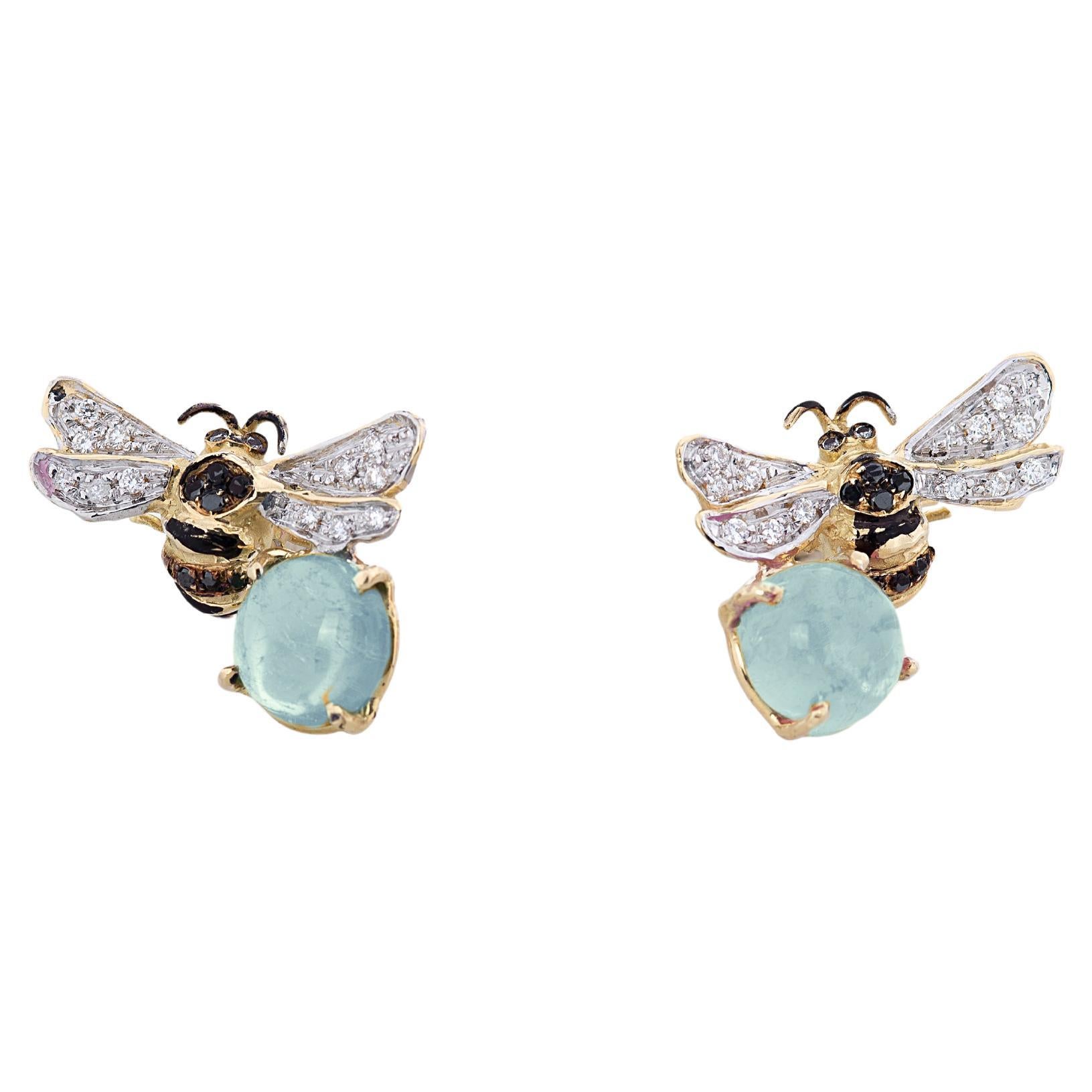 Gucci Le Marché des Merveilles 18 Karat Yellow Gold Bee Motif Earrings ...