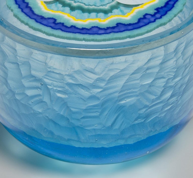 Aquamarine Agate Geode, a Blue and Turquoise Cast Glass Sculpture by ...