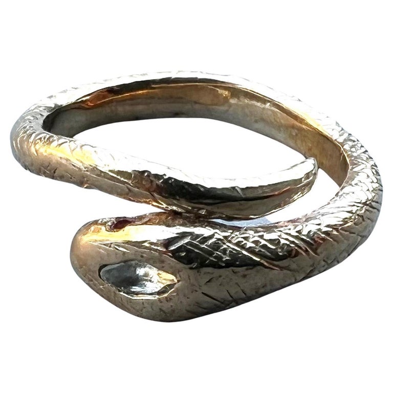 Aquamarine Ruby Snake Ring Bronze Victorian Style Animal jewelry J ...