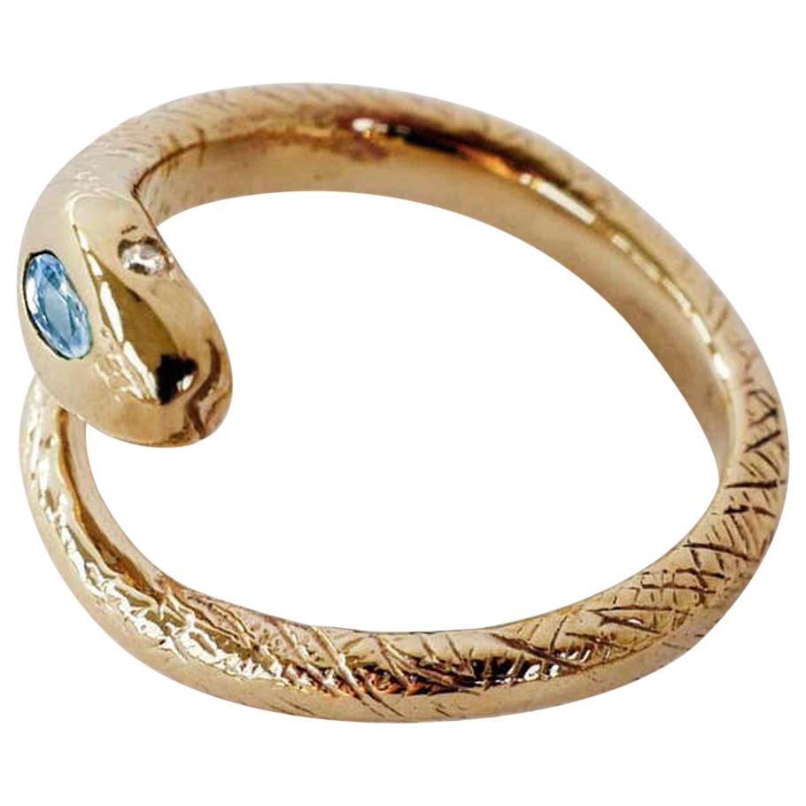 Black Diamond Aquamarine Snake Ring Gold Cocktail Victorian Style J ...