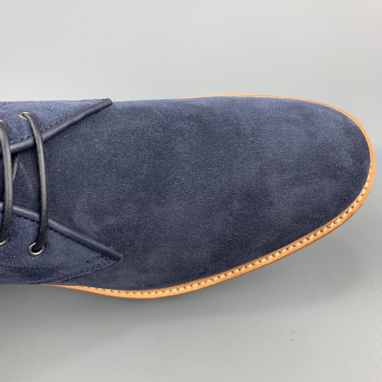 AQUATALIA Size 12 Navy Suede Camouflage Commando Sole Lace Up Boots at ...