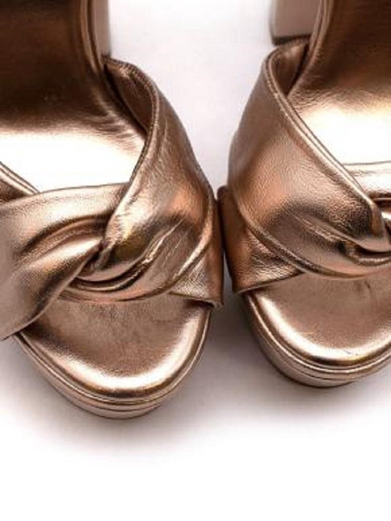 Aquazzura Gold Leather Platform Ollie 140 Heeled Sandals For Sale at ...
