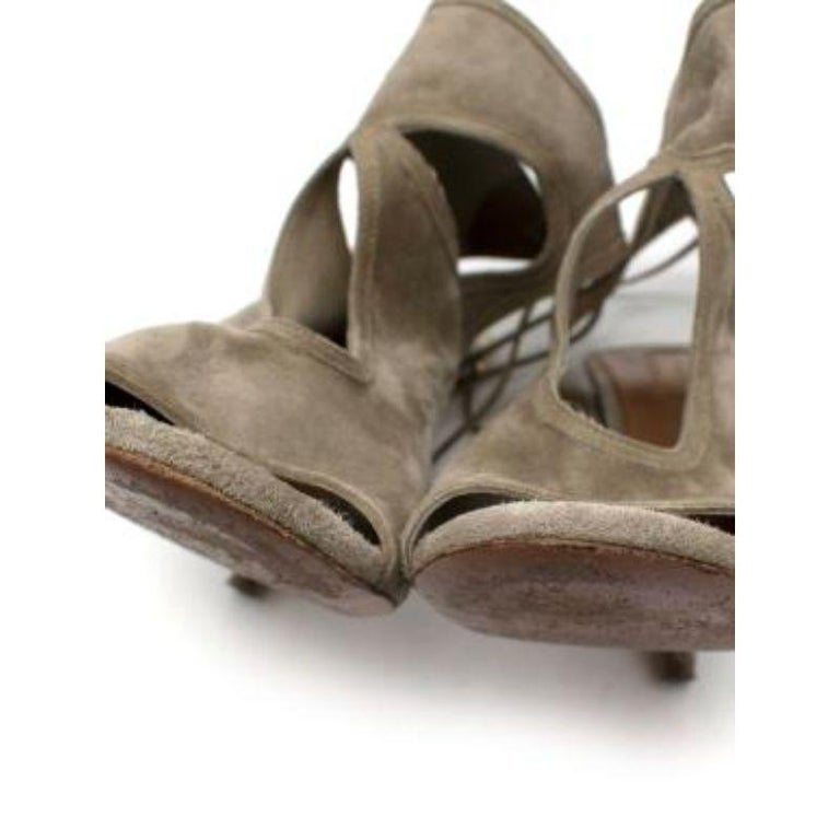 Aquazzura Khaki Suede Sexy Thing Sandals For Sale at 1stDibs