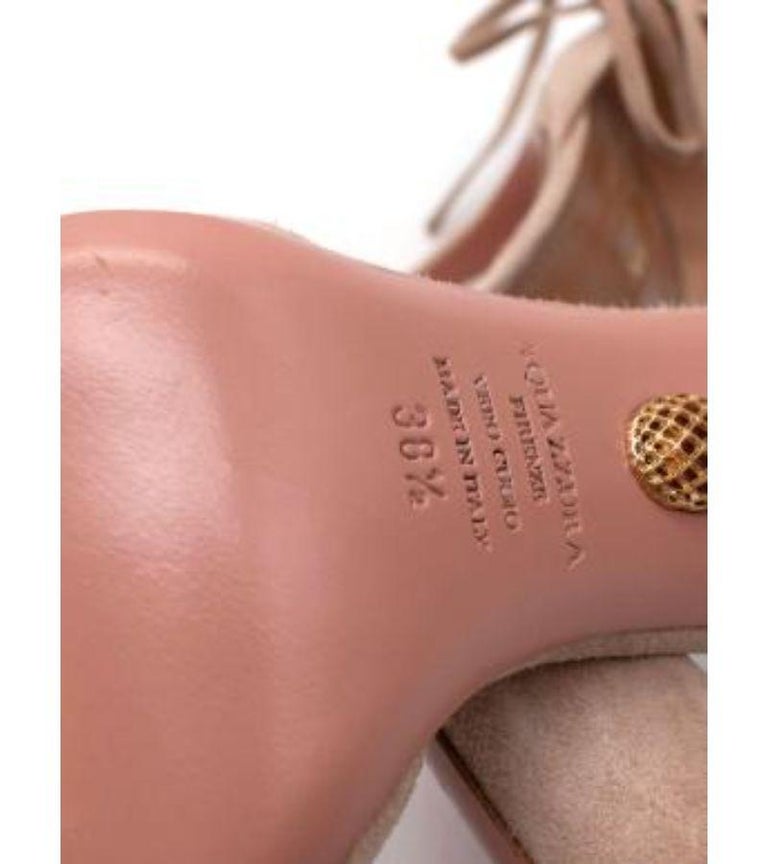 Aquazzura Light Beige Suede Pointed Pumps Heels For Sale at 1stDibs