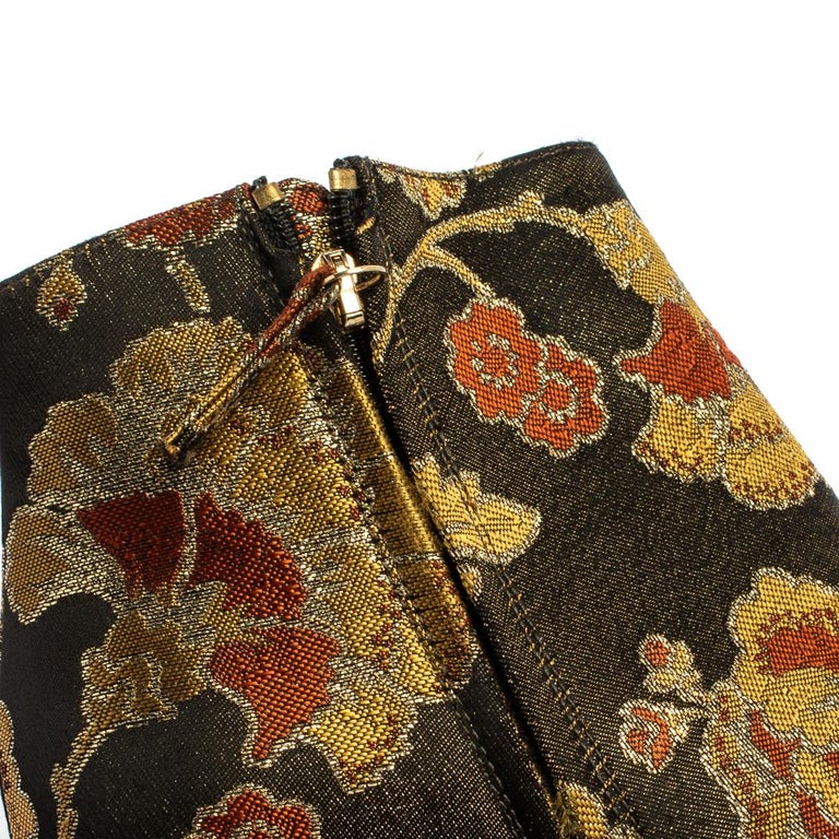 Aquazzura Multicolor Brocade Fabric Ankle Booties Size 37 at 1stDibs ...