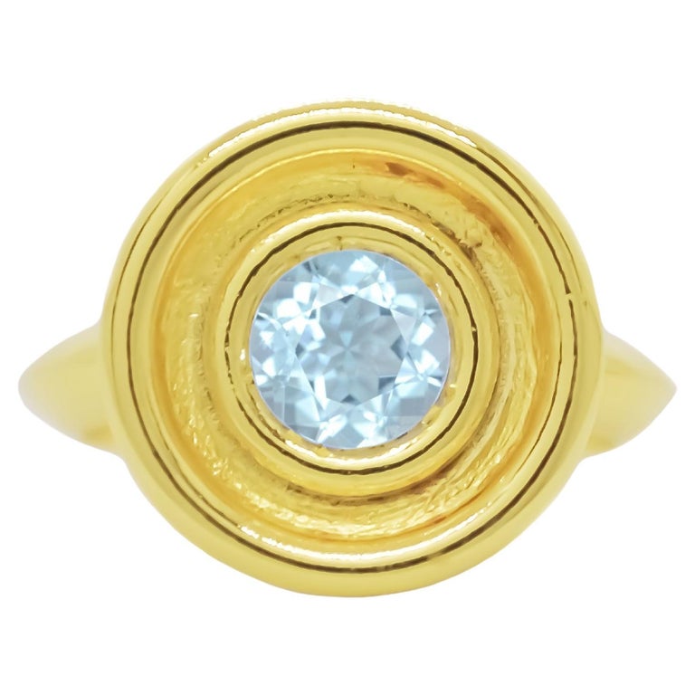 Customizable Aqumarine Solo 14k Gold Ring For Sale at 1stDibs