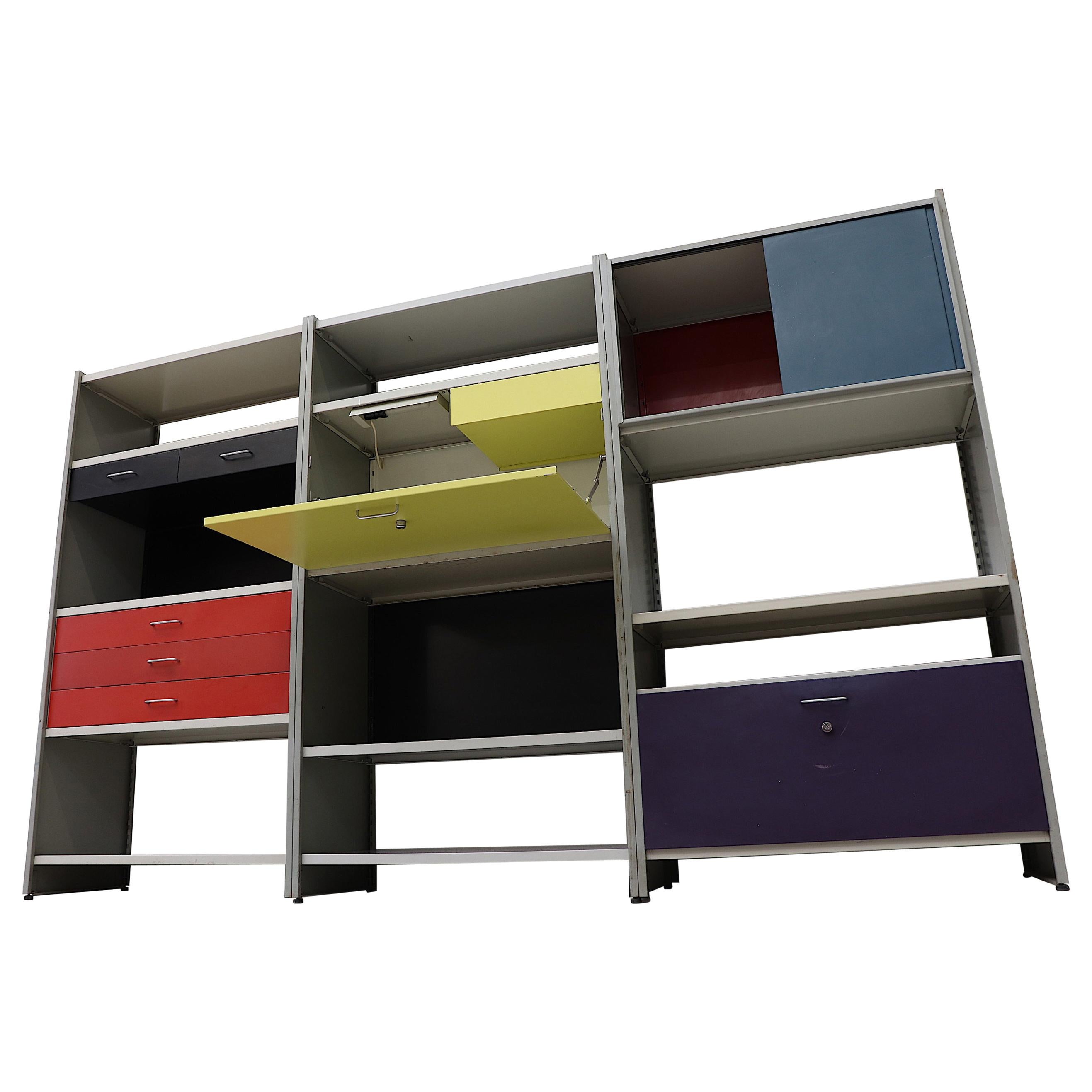 Natural Wood Spatial Screen Partition, Room Divider with Shelves by ...