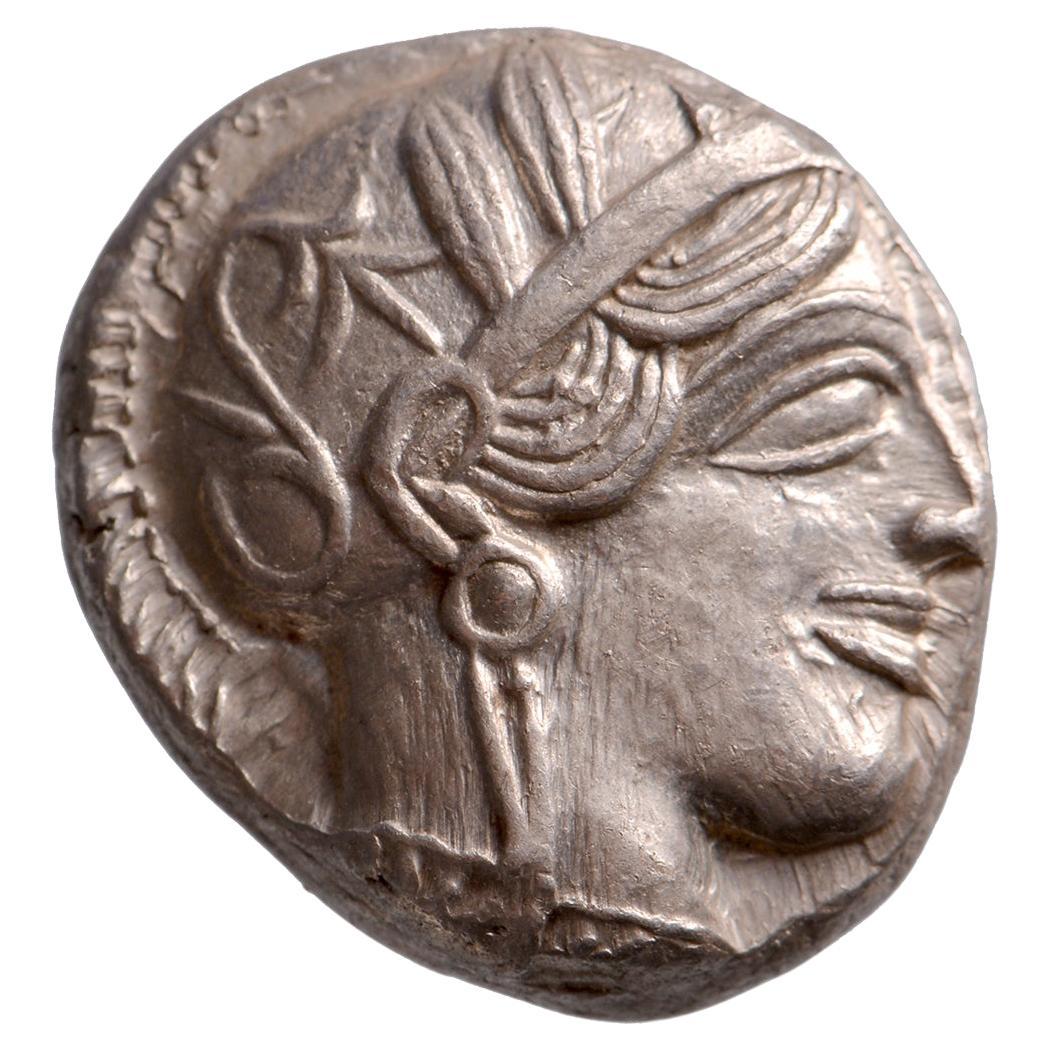 Ancient Greek Silver Tetradrachm Coin with the Portrait of Alexander ...