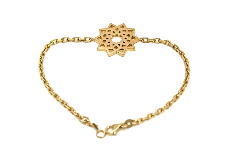 Arabesque Deco Andalusian Style Bracelet in 18kt Gold For Sale at 1stDibs