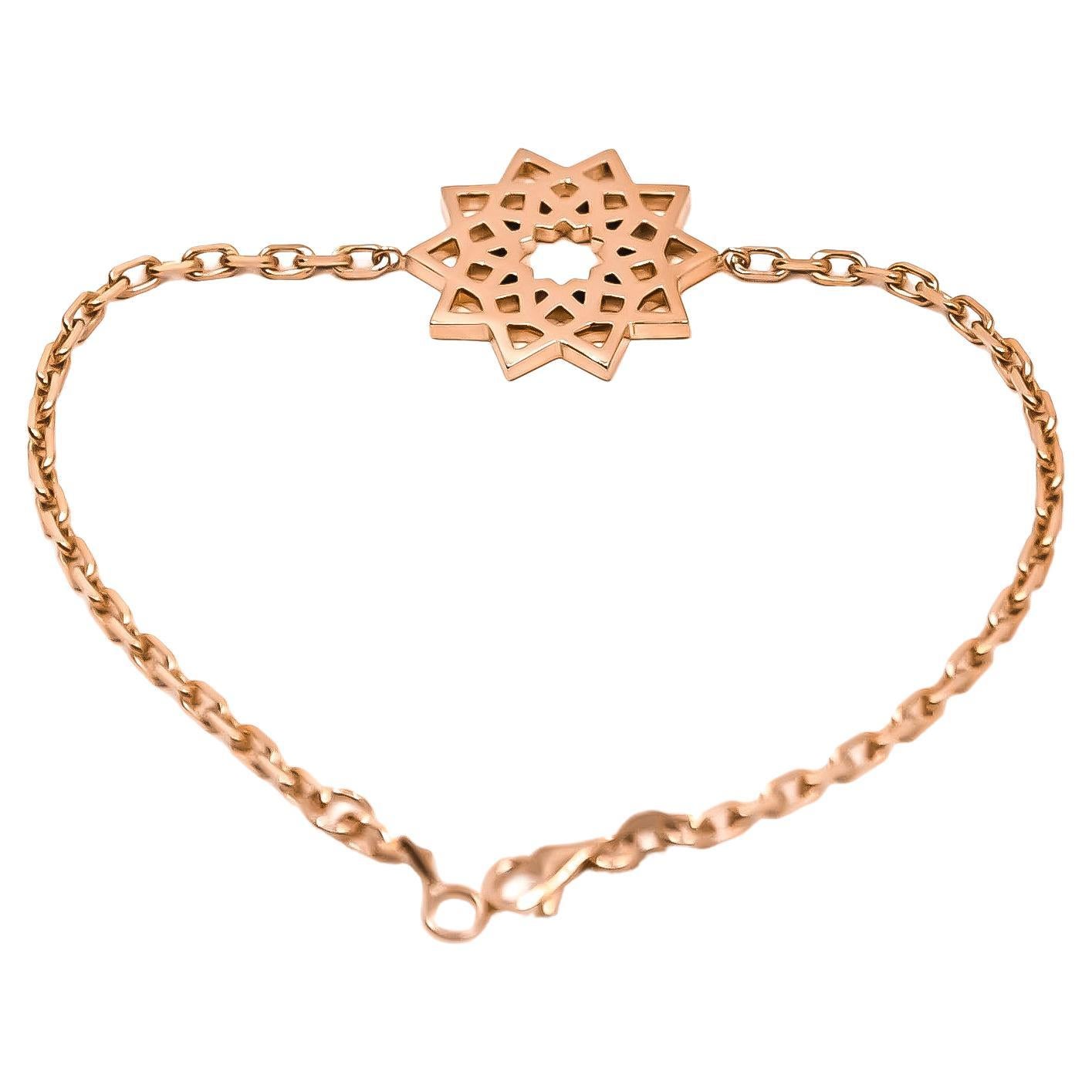 Arabesque Deco Andalusian Style Bracelet in 18kt Gold For Sale at 1stDibs