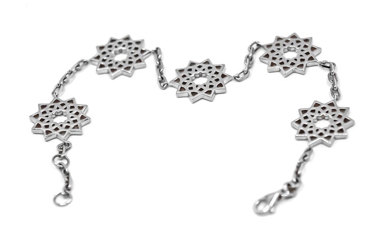 Arabesque Deco Andalusian Style Five Motif Bracelet in Platinum For ...