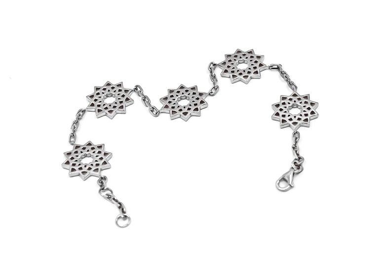 Arabesque Deco Andalusian Style Five Motif Bracelet in Platinum For ...