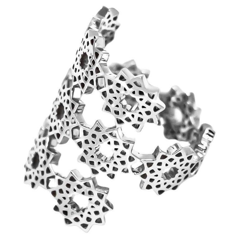 Customizable Arabesque Deco Andalusian Style Ring in Platinum For Sale ...