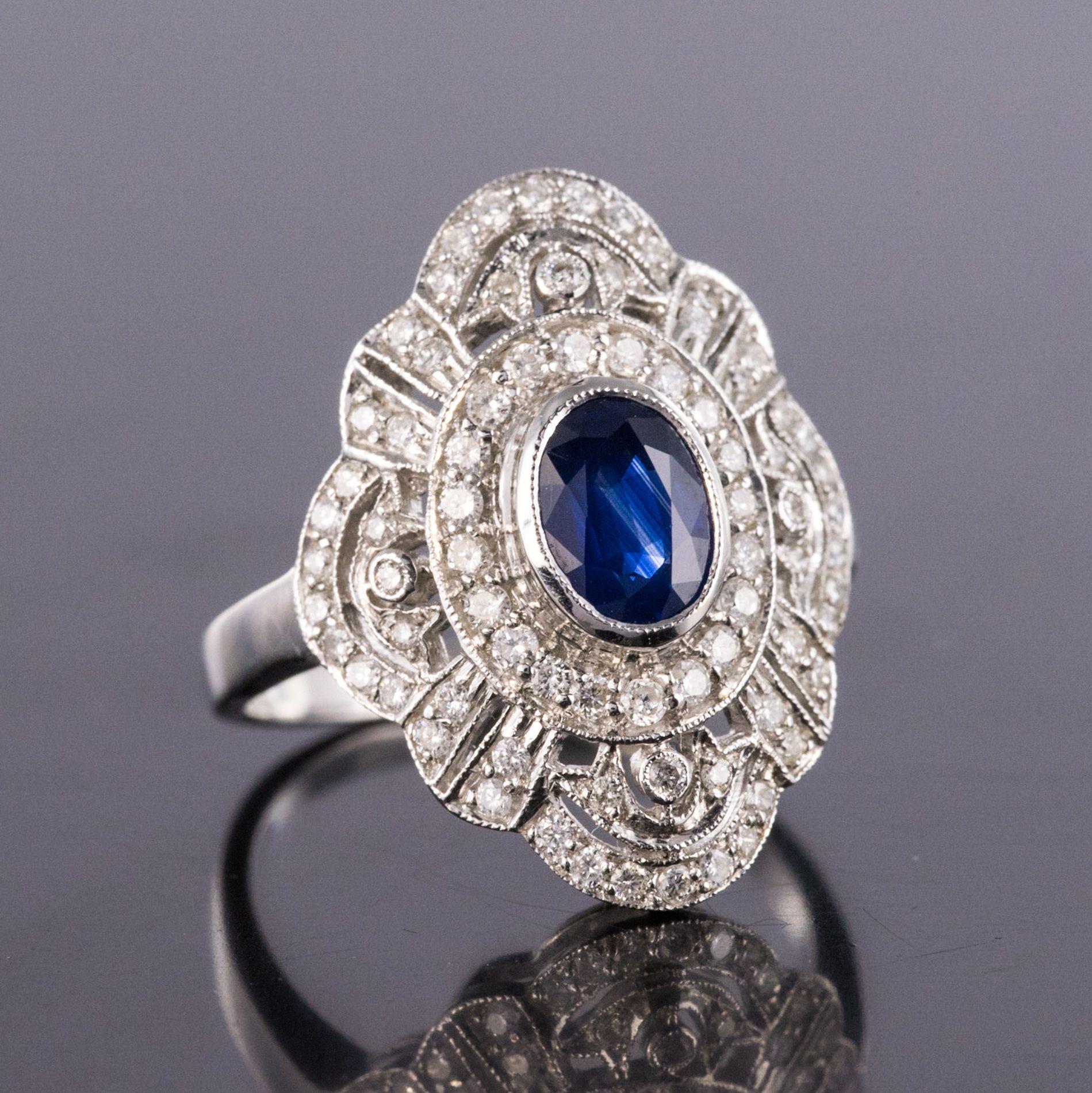 Arabesque Design Sapphire and Diamond Ring at 1stDibs | arabesque ring