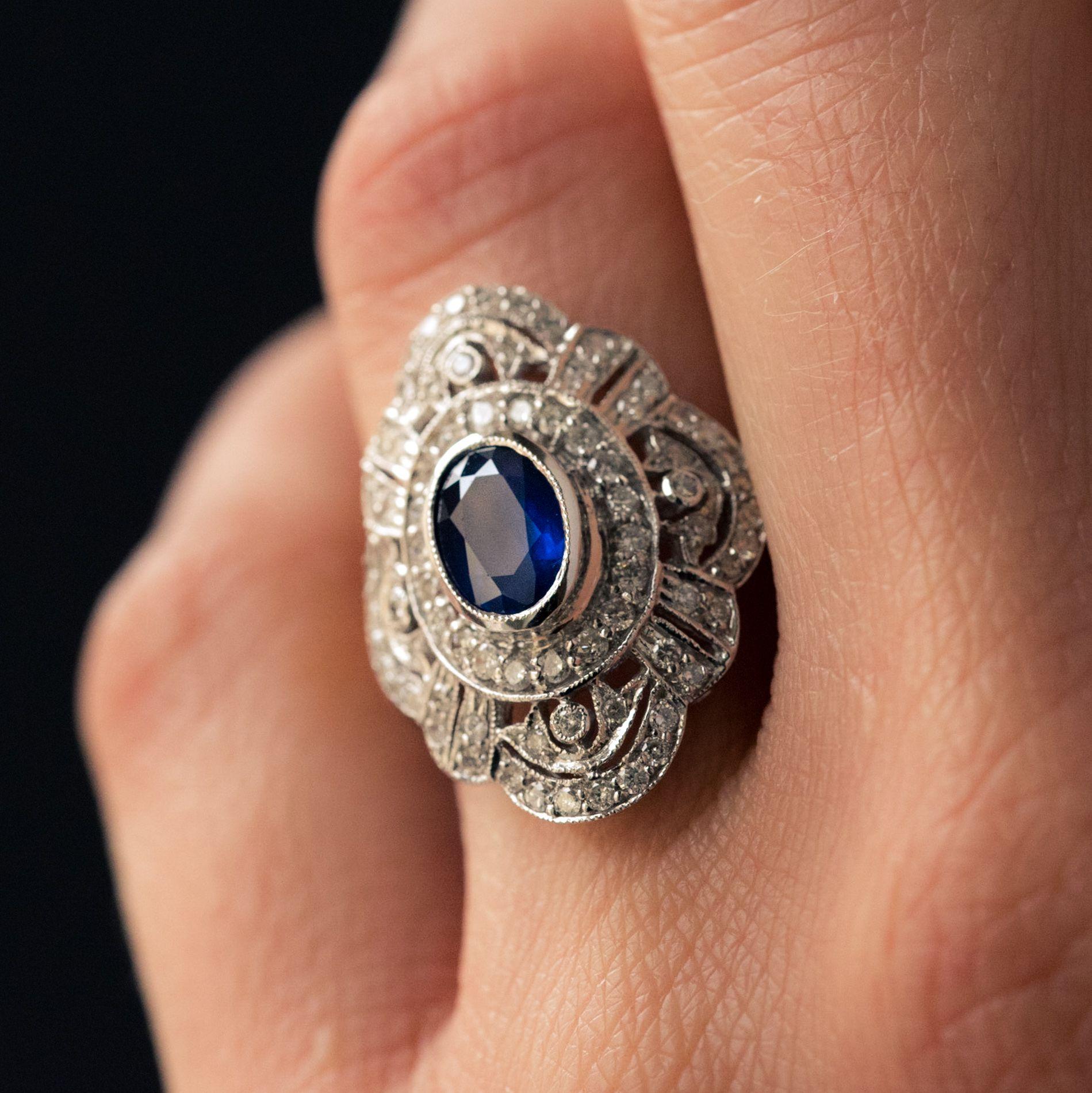 Arabesque Design Sapphire and Diamond Ring at 1stDibs | arabesque ring