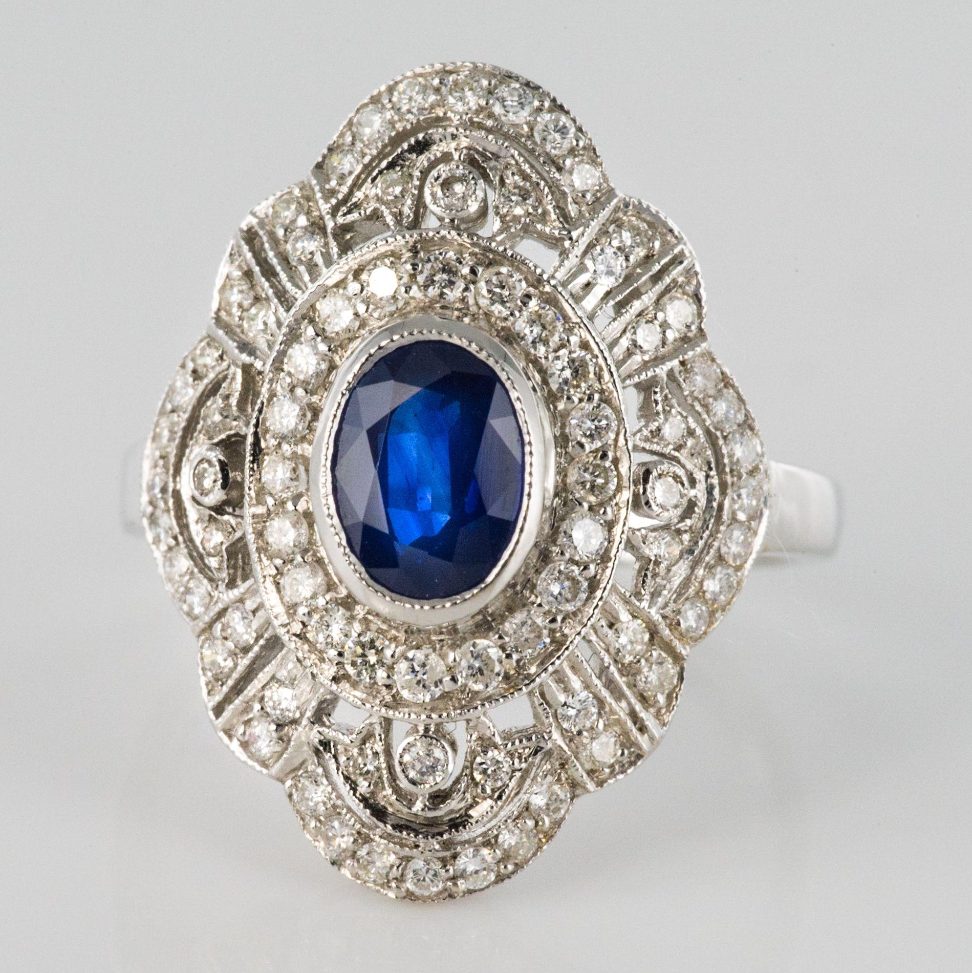 Arabesque Design Sapphire and Diamond Ring at 1stDibs | arabesque ring