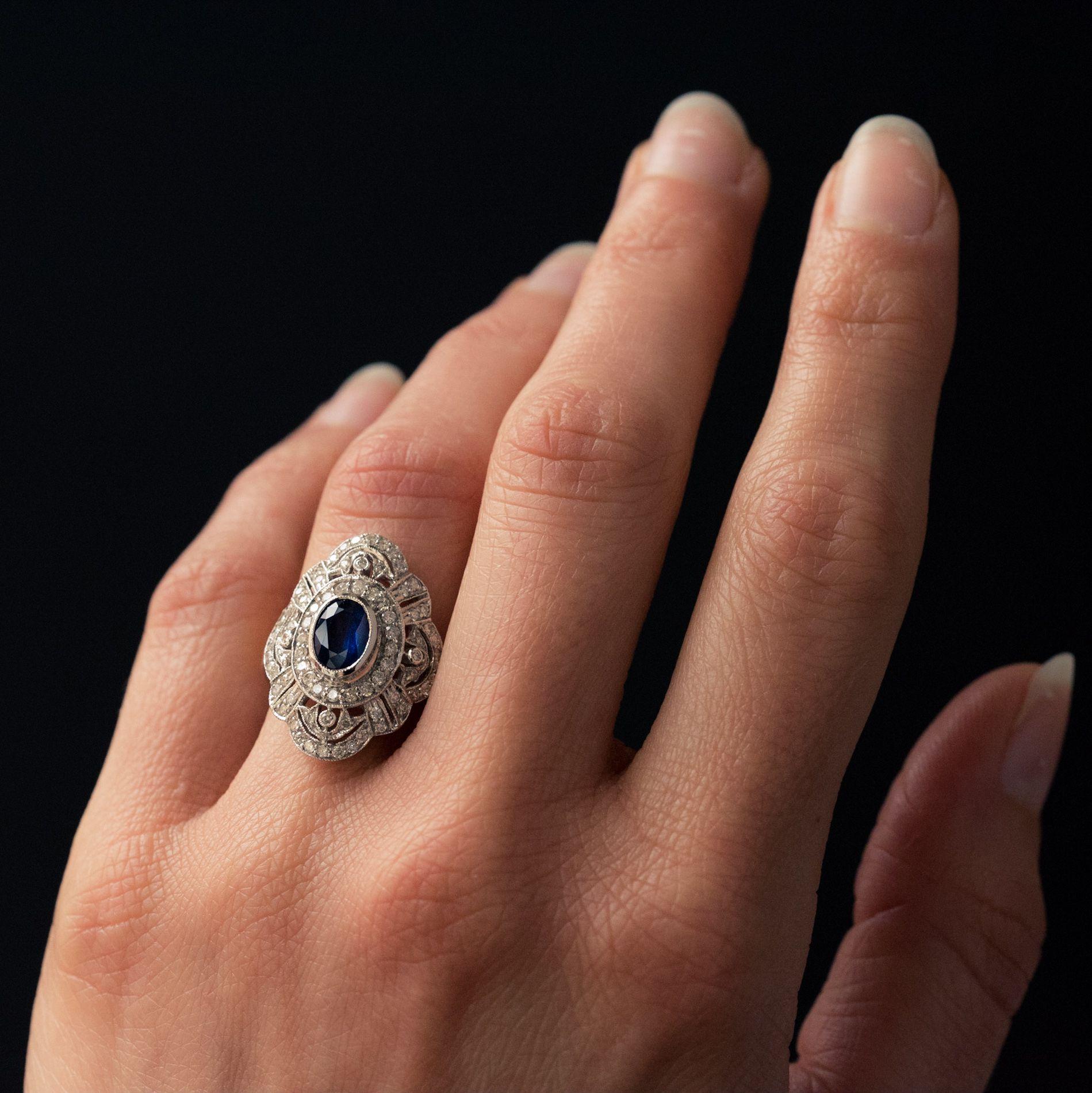 Arabesque Design Sapphire and Diamond Ring at 1stDibs | arabesque ring