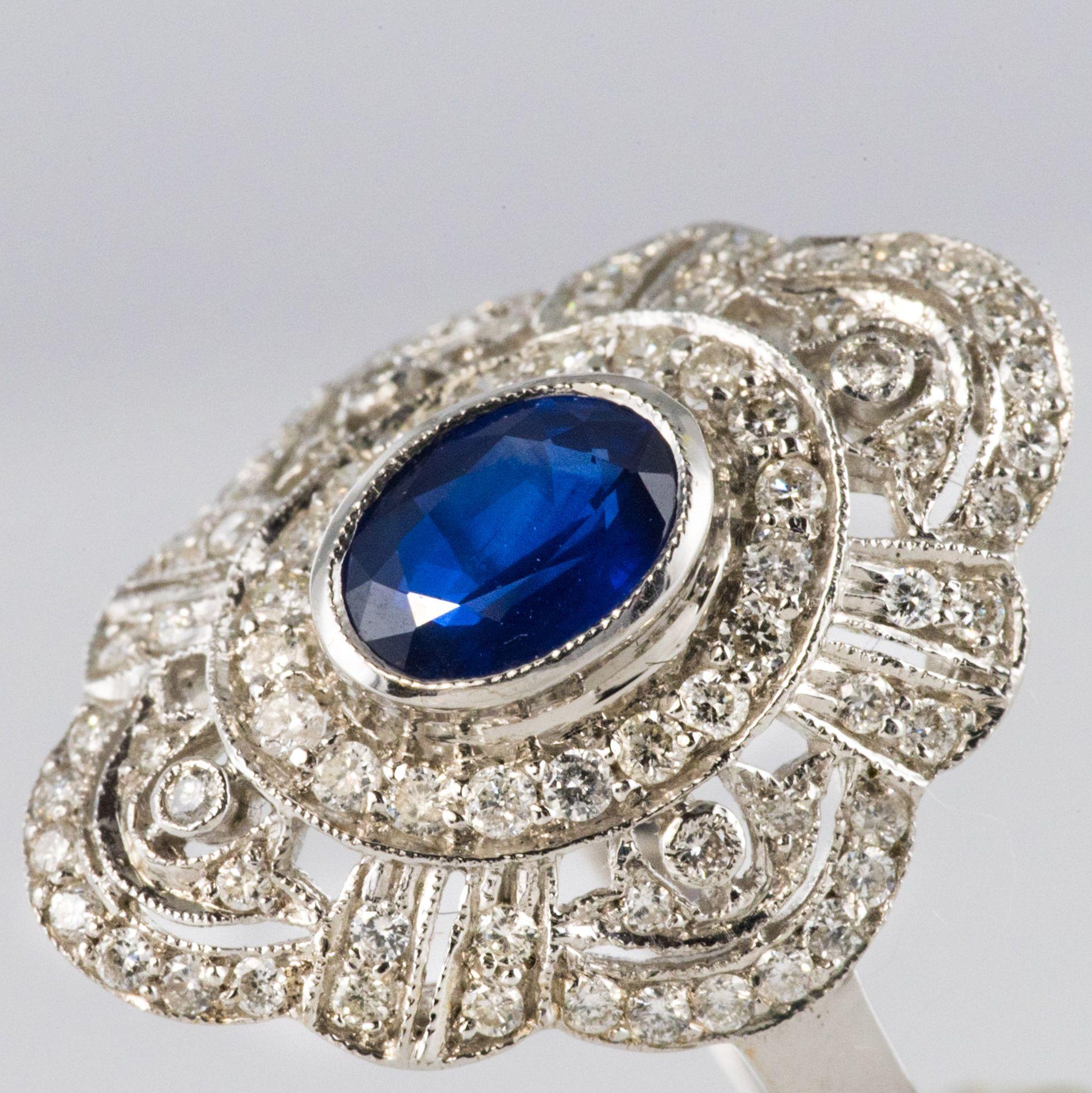Arabesque Design Sapphire and Diamond Ring at 1stDibs | arabesque ring