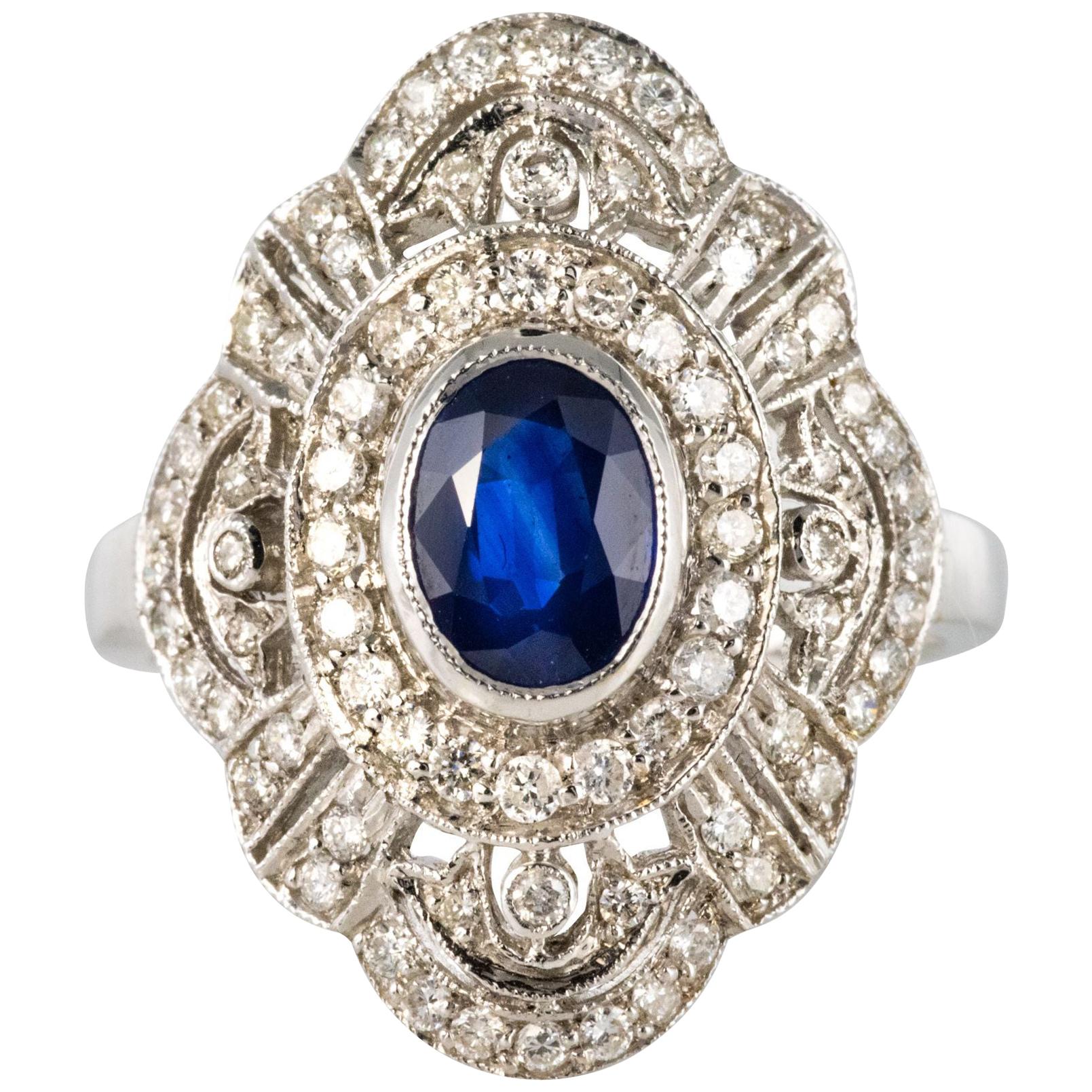 Arabesque Design Sapphire and Diamond Ring at 1stDibs | arabesque ring