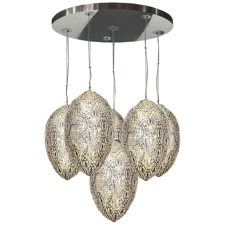 Arabesque Egg 6-Light Pendant Lamp For Sale at 1stDibs