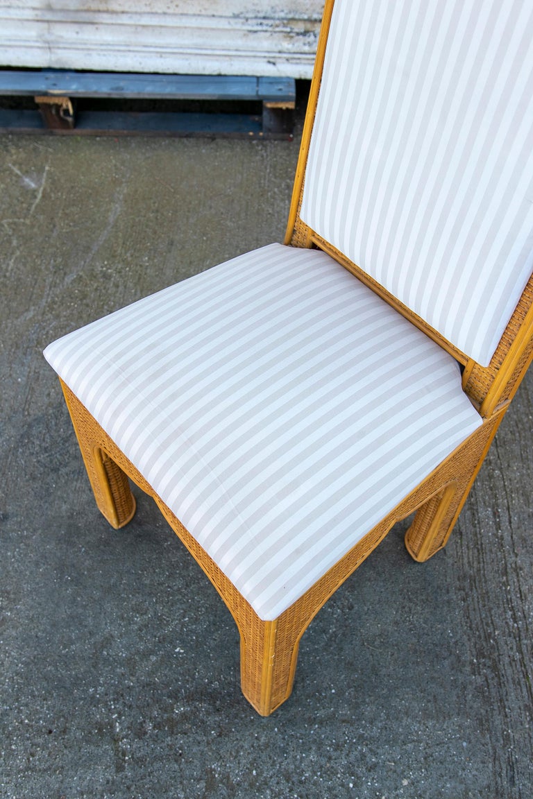 Arabian Style Set of Six Bamboo Handmade Bamboo Chairs with Bow ...