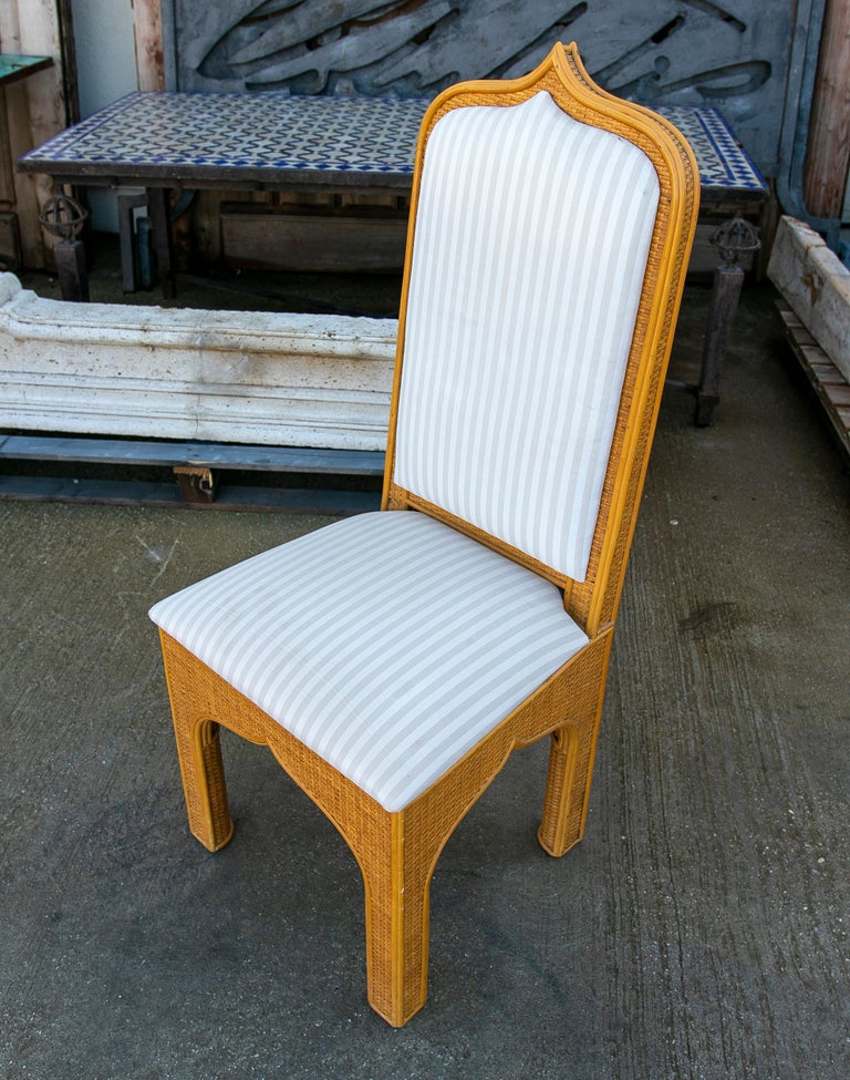 Arabian Style Set of Six Bamboo Handmade Bamboo Chairs with Bow ...