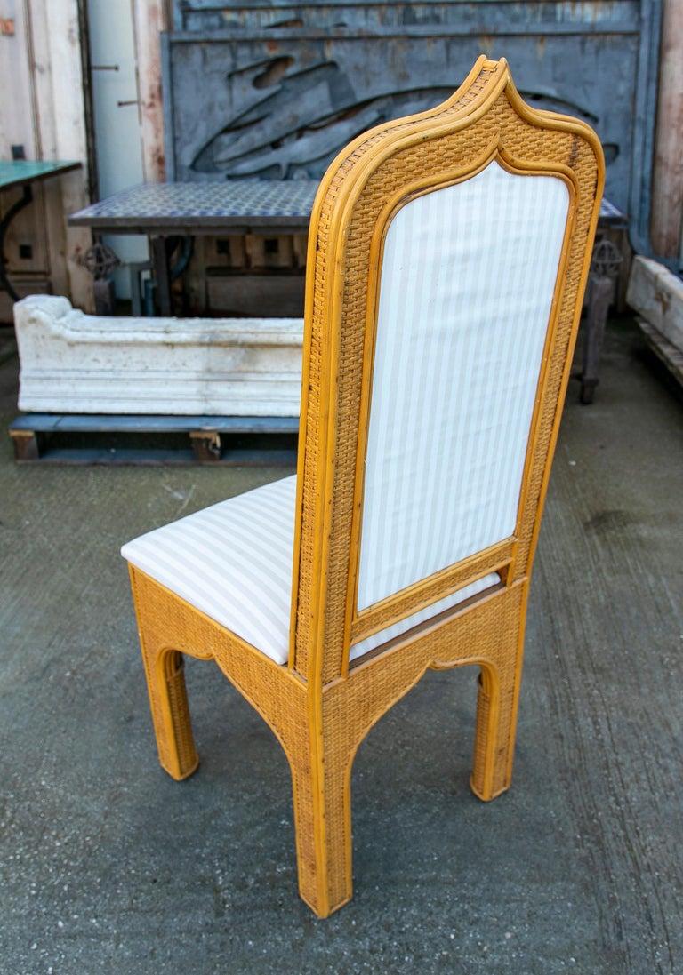 Arabian Style Set of Six Bamboo Handmade Bamboo Chairs with Bow ...