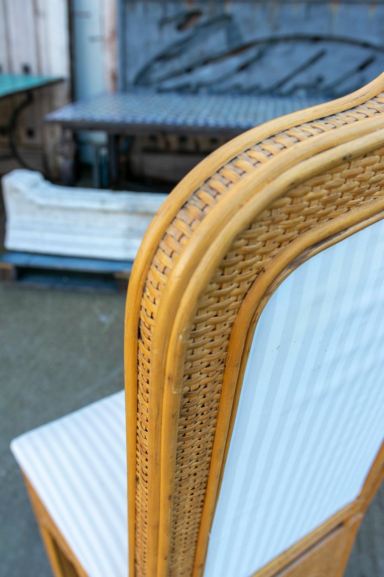 Arabian Style Set of Six Bamboo Handmade Bamboo Chairs with Bow ...