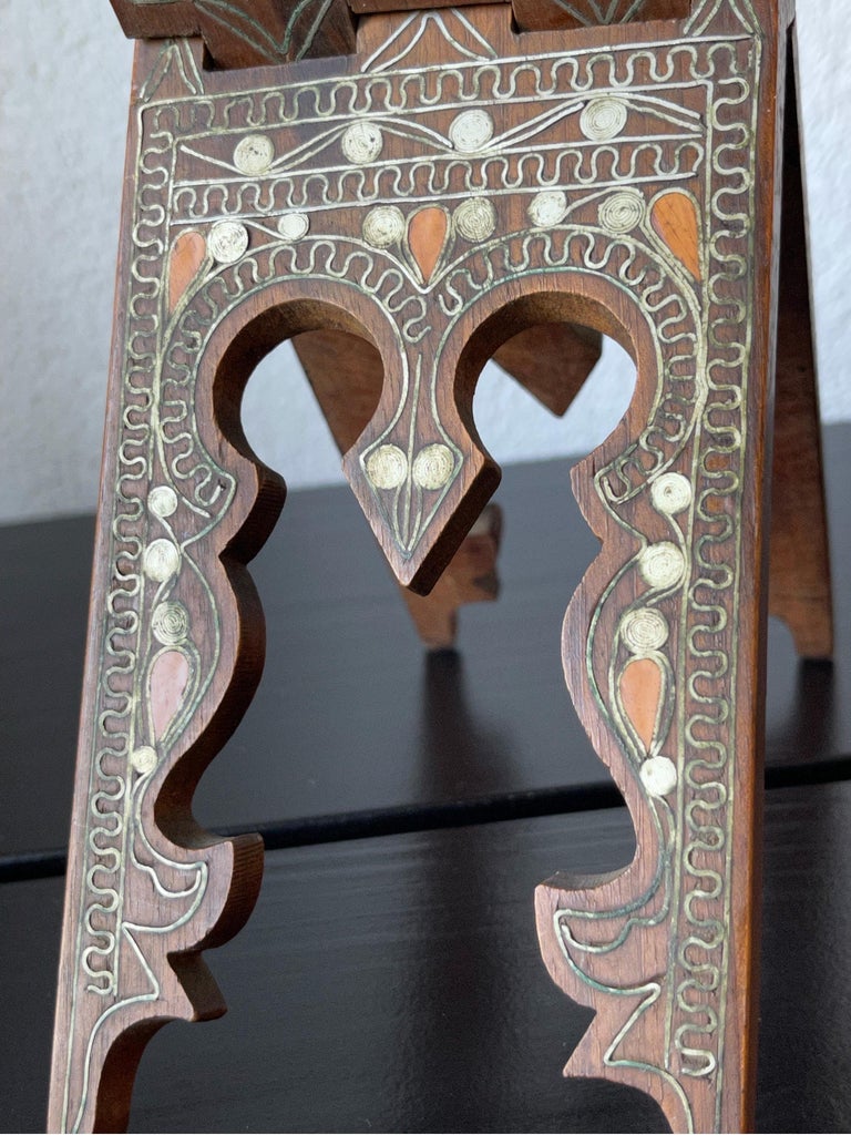 Arabic Antique Wooden Photo / Picture Frame Easel Inlaid Silver ...