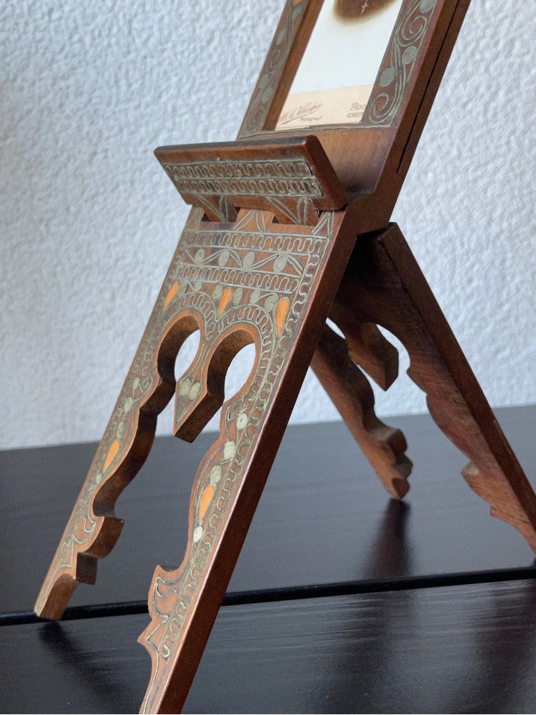 Arabic Antique Wooden Photo / Picture Frame Easel Inlaid Silver ...