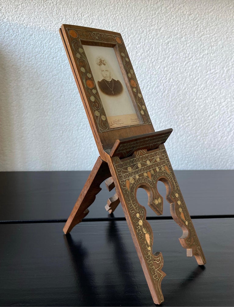 Arabic Antique Wooden Photo / Picture Frame Easel Inlaid Silver ...