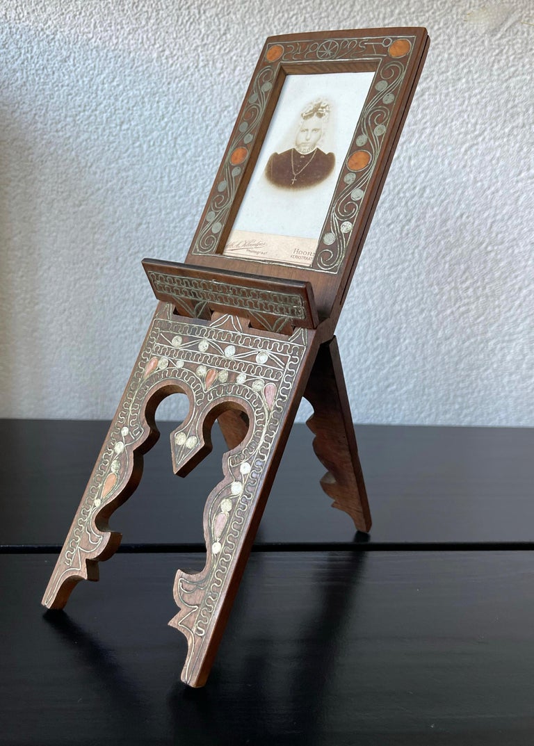 Arabic Antique Wooden Photo / Picture Frame Easel Inlaid Silver ...